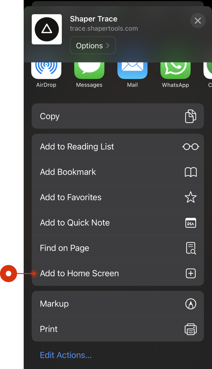 Creating a Shortcut to Trace